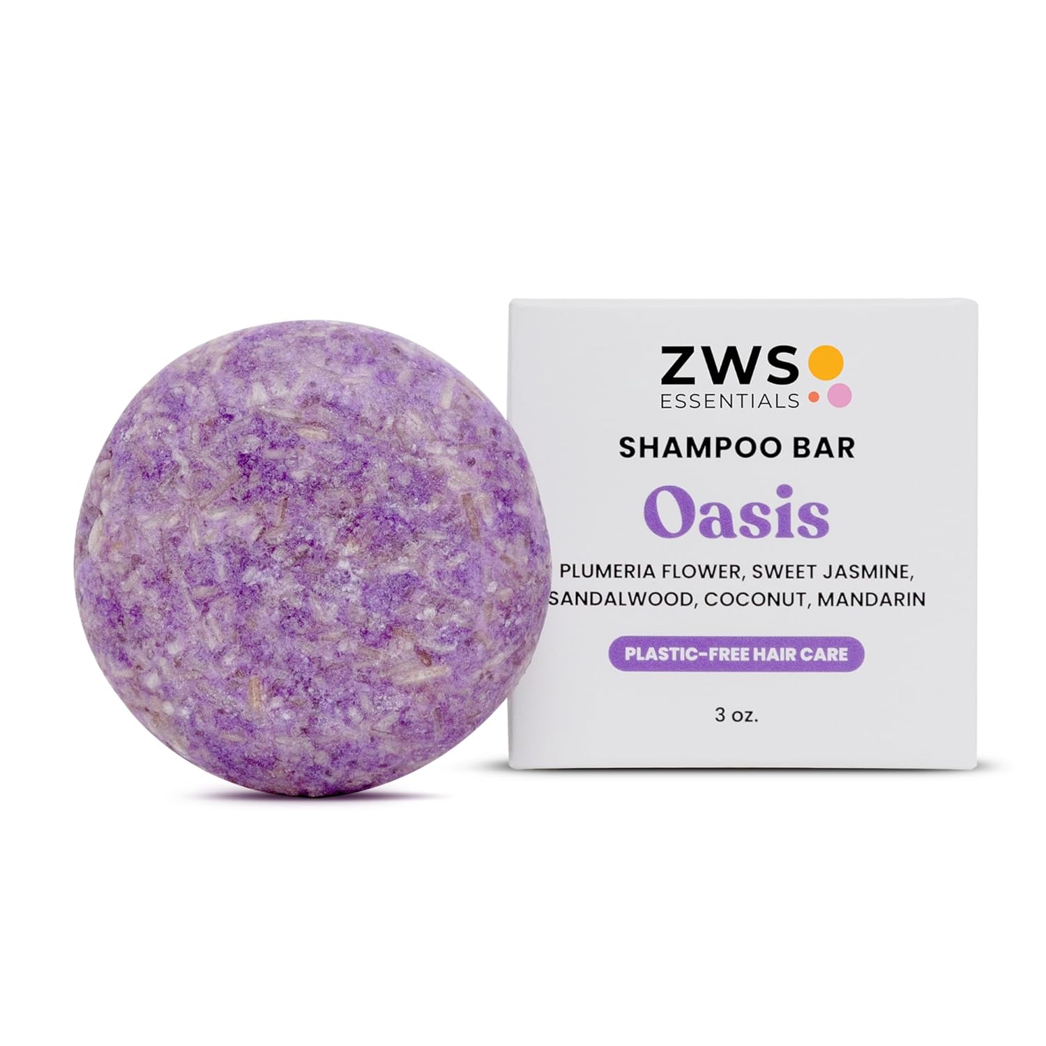 Oasis Shampoo Bar, Vegan Solid Hair Cleanser with Plumeria, Jasmine, S ...